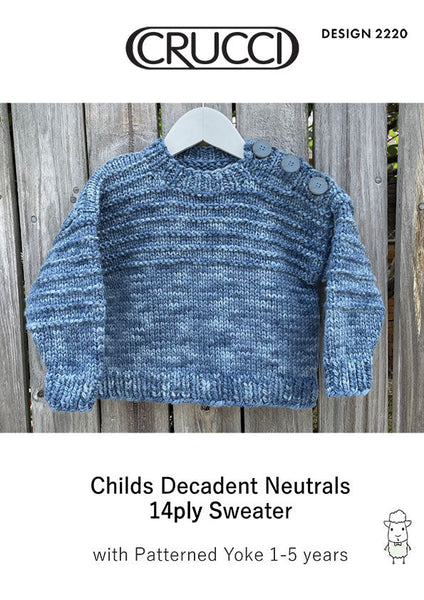 Crucci Knitting Pattern 2220 Kids 14ply Sweater | Crucci Magic